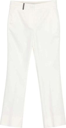 PESERICO Femme, Pantalons, Blanc, Taille: 38 FR Pantalon Legging en Coton et Viscose
