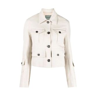 Durazzi Milano Ivory Wei&szlig;e Kurze Jacke - - Jackets - Damen - Beige - XS
