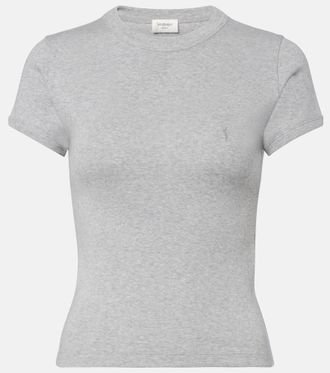 Saint Laurent T-Shirt Cassandre aus Baumwoll-Jersey