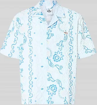 adidas Originals Relaxed Fit Freizeithemd aus Seersucker mit Logo-Stitching
