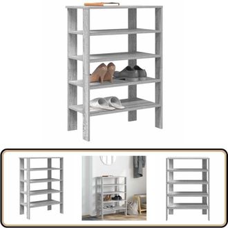 vidaXL Schuhregal Grau Sonoma 61x32x87,5 cm Holzwerkstoff - Vidaxl