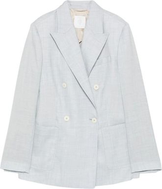 Eleventy Femme, Vestes, Bleu, Taille: 38 FR Blazer doppiopetto