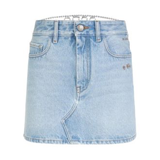 GCDS Choker Denim Skirt - - Skirts - Damen - Blau - W27