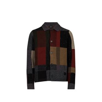 Paul Smith Cardigan imprim&eacute; en laine m&eacute;lang&eacute;e