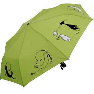 Doppler Mini Taschenschirm Auf-Zu-Automatik Cats Friends - Lime