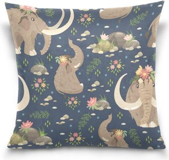 IUBBKI 45 x 45 cm Kissenbezüge, niedliches Elefantenmuster, dekorativer Kissenbezug für Sofa, Couch, Wohnzimmer, Schlafzimmer