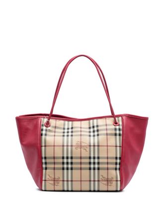 Burberry petit sac &agrave; main Canterbury &agrave; motif Haymarket Check (2000-2017) - Marron