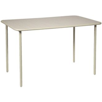 Sweeek Sweeek - Table de jardin en m&eacute;tal 4 places - Traitement antirouille - Lattes et bords arrondis - Dimensions 120x70cm