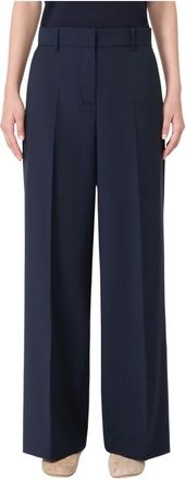 Max Mara Femme, Pantalons, Bleu, Taille: 36 FR Pantalon Palazzo