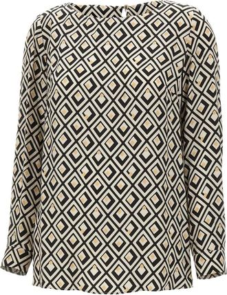 Elena Miro Femme, Blouses et Chemises, Multicolore, Taille: 42 FR Blouse &agrave; Imprim&eacute; G&eacute;om&eacute;trique