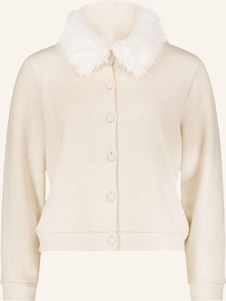 Cartoon Cartoon Strickjacke Mit Abnehmbarem Kunstfell-Kragen beige