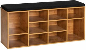 WENKO Meuble à chaussures avec siège loft noir, marron