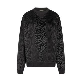 Roberto Cavalli Herren, Sweatshirts & Hoodies, Schwarzk, LGröße