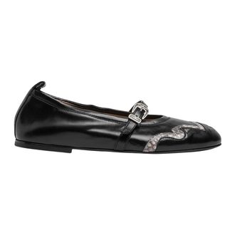 Sartore Ballerinas aus Leder und Python - - Shoes - Damen - Schwarzk - 37 1/2 EU