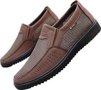 Generic Mocassins pour homme &agrave; enfiler, chaussures de conduite en maille respirante, l&eacute;g&egrave;res, d&eacute;contract&eacute;es, sans lacets, chaussures plates d&eacute;contract&eacute;es en m