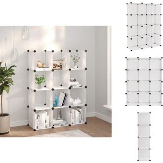 vidaXL Vidaxl - Regalsystem mit 12 W&uuml;rfeln Transparent pp - Regal - Staurauml&ouml;sungen - Aufbewahrungssystem - Polypropylen Regal - Transparenter Schrank