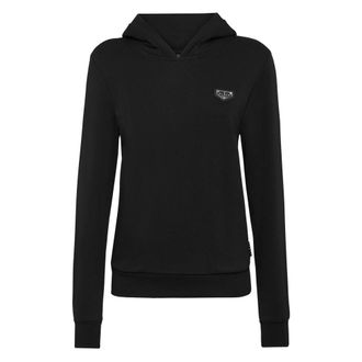 Philipp Plein Hooded Sweatshirt Iconic Plein - - Sweatshirts & Hoodies - Damen - Schwarzk - XS