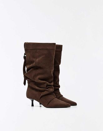 Bershka Bottines souples &agrave; talon - Marron