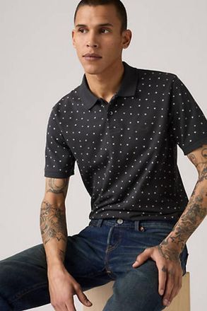 Levi's Polo Slim Housemark - Homme - Noir / Kieran Geo Dark Phantom Pique - 2XL