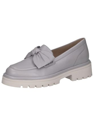 Caprice Damen Slipper aus Leder mit Schleife, Grau (Lt.Blue Perl), 42 EU
