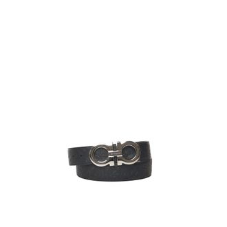 Ferragamo Leather Gancini Belt - - Accessories - Herren - Schwarzk - 110 CM
