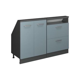 Vicco Ensembles de Meuble de Rangement sous Pente Rion, Bleu-Gris/Anthracite, Lot de 2