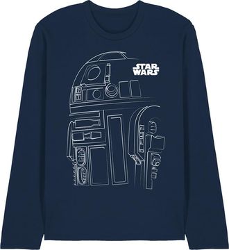 Star Wars Unisex R2d2 Outline Langarm-T-Shirt, Navy, L