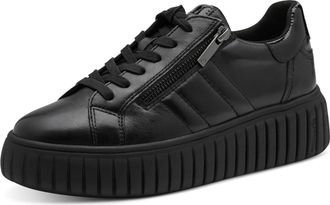 Tamaris Damen Low-Top Sneaker, Frauen Halbschuhe,Wechselfu&szlig;bett,Freizeit,sportlich,Halbschuhe,stra&szlig;enschuhe,Sportschuhe,Black Leather,42 EU