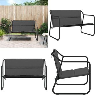 vidaXL Vidaxl - Banc de jardin à 2 places avec coussin anthracite acier - Banc De Jardin - Mobilier De Jardin - Chaise Extérieure - Siège De Jardin