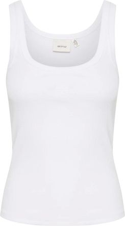 Gestuz Femme, Tops, Blanc, Taille: 38 FR Slim-fit Logo Top Bright White