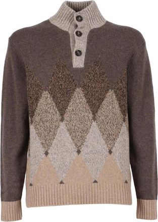 Ballantyne Homme, Pulls, Brun, Taille: XL T Neck Pullover Button