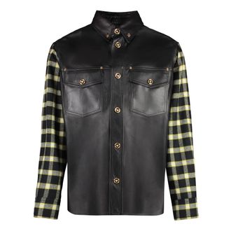 Versace Homme, Vestes, Noir, Taille: M Chemise en cuir