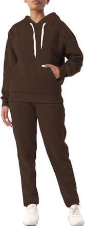 Generic Jogging Femme Ensemble, Survet&ecirc;ment 2 Pi&egrave;ces Manches Longues Tenue Chaude Sweats &agrave; Capuche et Pantalons Sportswear pour Jogging Sports Suit D&eacute;contract
