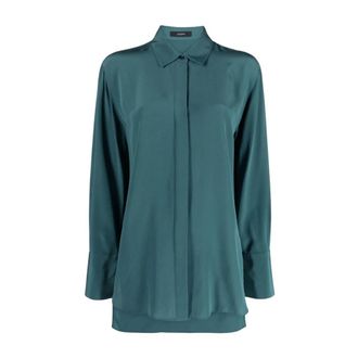 Joseph Blouse audacieuse en cr&ecirc;pe de soie - Femme - Blouses et Chemises - Vert - Taille: 34 FR