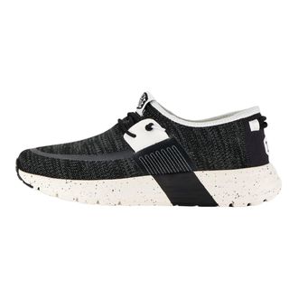 HeyDude Sirocco Sport Mode Sneaker Herren - Sneakers mit Easy-on Lace System, Black/White, 44