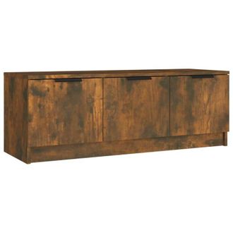 vidaXL Vidaxl - Meuble tv Ch&ecirc;ne fum&eacute; 102x35x36,5 cm Bois ding&eacute;nierie