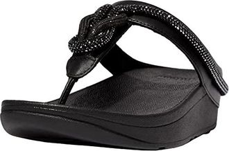 FitFlop Fino Crystal-Cord Leather Toe-Post Sandals