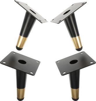 DOITOOL 4 Stück Metall Möbelfüße Schrägkonus Sofa Beine Ersatz Möbelbeine für Couch Schrank mit Hoher Tragfähigkeit und Polierter Oberfläche Einfach zu Montie