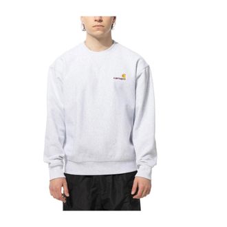 Carhartt Work in Progress American Script Sweatshirt Heather Grey - - Sweatshirts & Hoodies - Herren - Grau - S