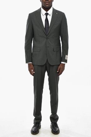 Corneliani CC COLLECTION Einreihiger Anzug aus Mohairmischung mit Pattentaschen Corneliani