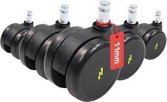 hjh OFFICE 619046 5x roulettes conductrices délectricité 11x65 mm Roulettes de chaise de bureau pour sols durs | Prévention de lélectricité statique