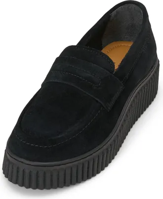 Marc O'Polo Loafer MARC OPOLO mit flauschigem Warmfutter, Damen, Gr. 36, schwarz, Obermaterial: 100% Leder, unifarben, Schuhe Loafer, Topseller