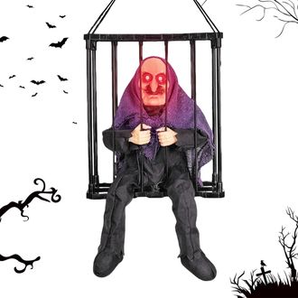 Generic Mobile Dekoration des Skelettgeistes von Halloween - H&auml;ngende Spukfigur | erschreckende Klangeffekte und Beleuchtung mit Sensoraktivierung f&uuml;r Feiern 