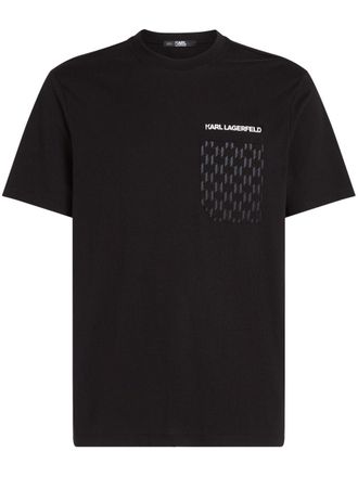 Karl Lagerfeld t-shirt &agrave; poche monogramm&eacute;e - Noir