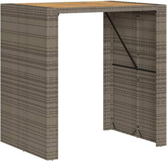 vidaXL Vidaxl - Table de bar de jardin et dessus en bois acacia r&eacute;sine tress&eacute;e