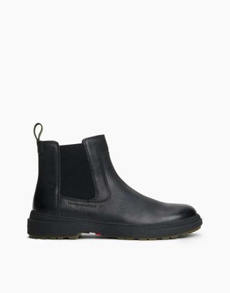 Tommy Hilfiger Chelsea-Stiefel aus Leder mit warmer F&uuml;tterung in Schwarz