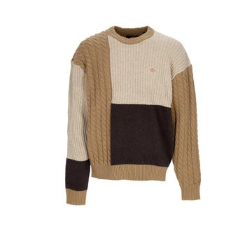 Dickies Patchwork Rundhalspullover Schwarz - - Knitwear - Herren - Braun - M