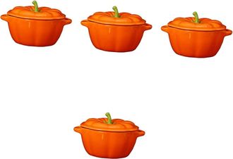 Cabilock 4 St&uuml;ck K&uuml;rbisschale Obstschale Futternapf K&uuml;rbis Suppensch&uuml;ssel K&uuml;rbisauflauf Auflaufschale K&uuml;rbis Auflaufform Sch&uuml;sseln Backform Geschirr Servieren 