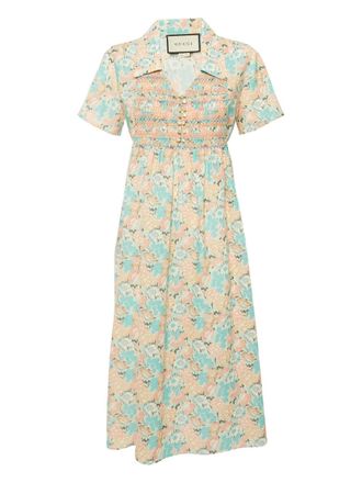 Gucci x Liberty Kleid mit Blumenprint - Blau