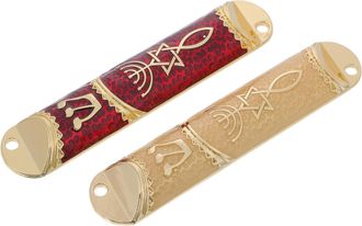 Garneck 2 St&uuml;ck Dekorative Metall Mezuzah H&uuml;llen f&uuml;r T&uuml;rpfosten J&uuml;dische Segensrollen Rot Gold Robustes Zubeh&ouml;r f&uuml;r Rituale und Spirituellen Schutz im Innen u